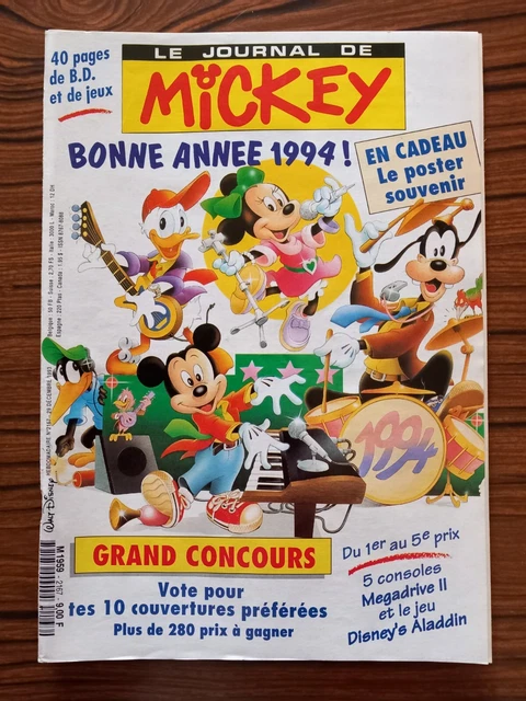 LE JOURNAL DE Mickey n°2167 décembre 1993/Fiches Lee Majors*Philippe St ...