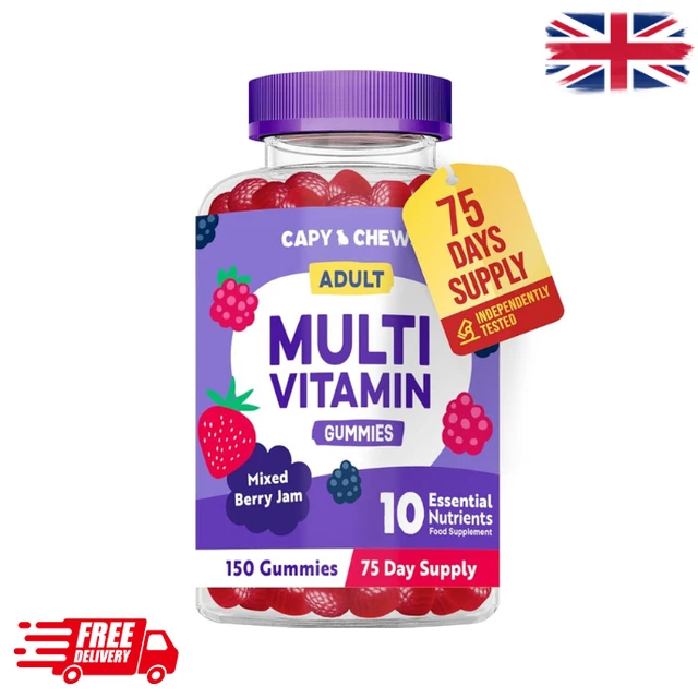 ADULT MULTIVITAMIN GUMMIES 150 Count 75 Day Supply Immune & Energy ...