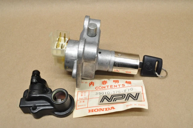 NOS HONDA 1975-76 CB500 T Twin Ignition Switch / Lock & Key Set 35010 ...
