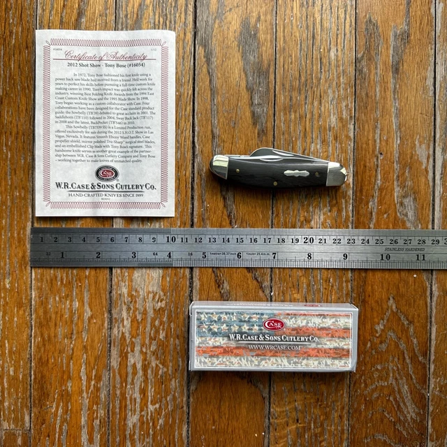 CASE XX T.B. 7339 SS Tony Bose SOWBELLY Genuine Black Ebony Knife #CA18 ...