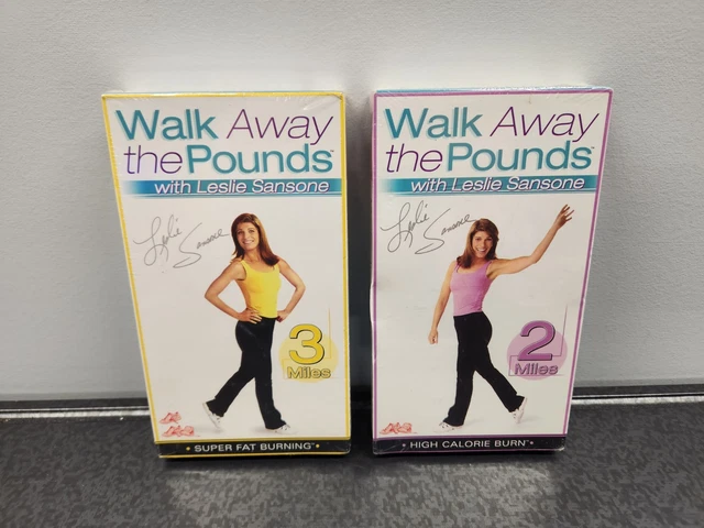 (2) WALK AWAY The Pounds w/ Leslie Sansone VHS High Calorie & Super Fat ...