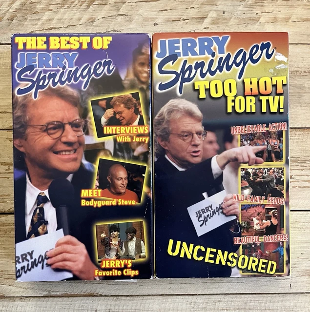 JERRY SPRINGER VHS Lot Of 2 - Too Hot For TV & The Best Of (W/INSERT ...