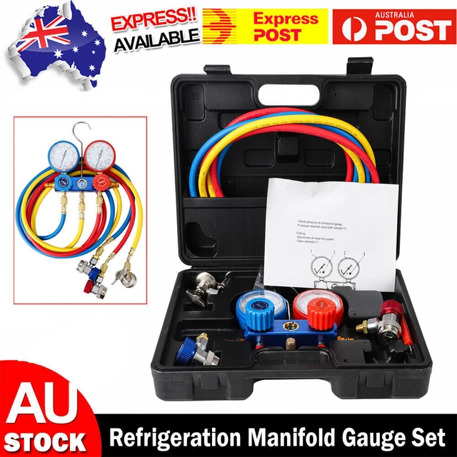 R134A R410A R12 HVAC A/C Air Refrigeration Kits AC Manifold Gauge Valve ...