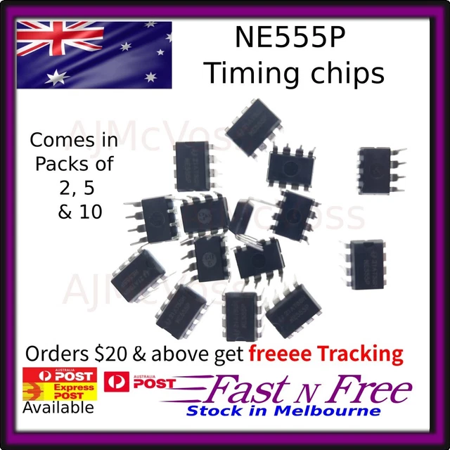 NE555 NE555P TIMER IC Texas Instruments 8-DIP 555 Timer Chip DIP $4.60 ...