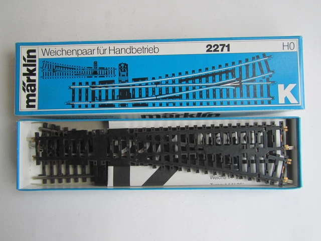 MÄRKLIN 2271 H0 - K-Gleis Weichenpaar für Handbetrieb in OVP - UNBESPIELT EUR 22,80 - PicClick DE