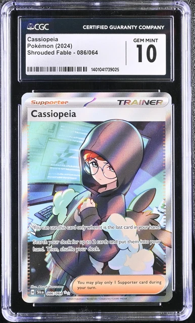 POKEMON 2024 CASSIOPEIA 086/064 Shrouded Fable - SFA EN - CGC 10 Gem ...