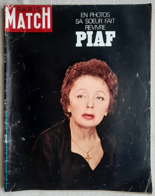 PARIS MATCH 1083 Edith Piaf 1969 EUR 12,99 - PicClick FR