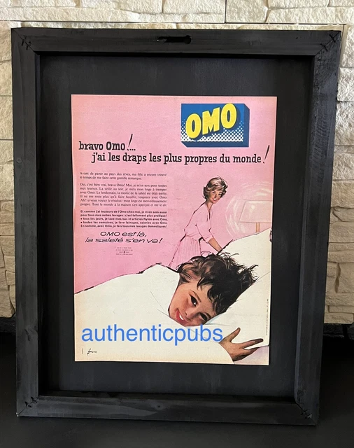 PUBLICITE LESSIVE OMO Draps De Lit Dessin Signe Couronne De 1959 French ...