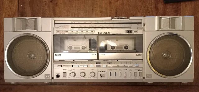 SHARP GF-500 GHETTO Blaster Boombox Twin Cassette Radio Tape Player £135.91 - PicClick UK