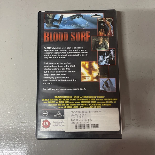 BLOOD SURF - Ex blockbuster rental big box VHS w/ sticker - UK PAL ...