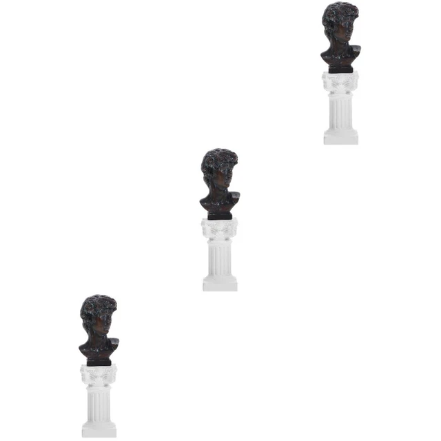 3 SETS Mini Roman Column David Statue Mini David Statue Resin Sculpture ...