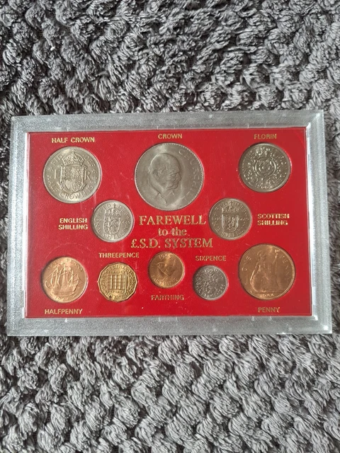 FAREWELL TO THE £.S.D System in Plastic Presentation Case 10 Coin Gift ...
