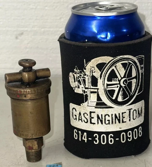 MOON NO. 1 Automatic T-Handle Spring Loaded Grease Cup Brass Hit Miss 1 ...