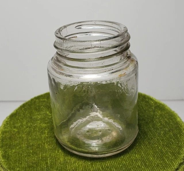 VASELINE EMBOSSED GLASS Jar Clear Vintage Chesebrough NY-Empty No Lid ...