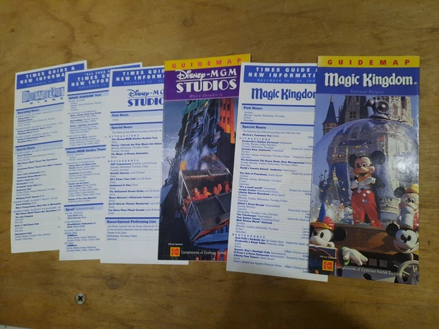 WALT DISNEY WORLD Maps & Brochures 11/2004 Magic Kingdom & MGM w/extra ...