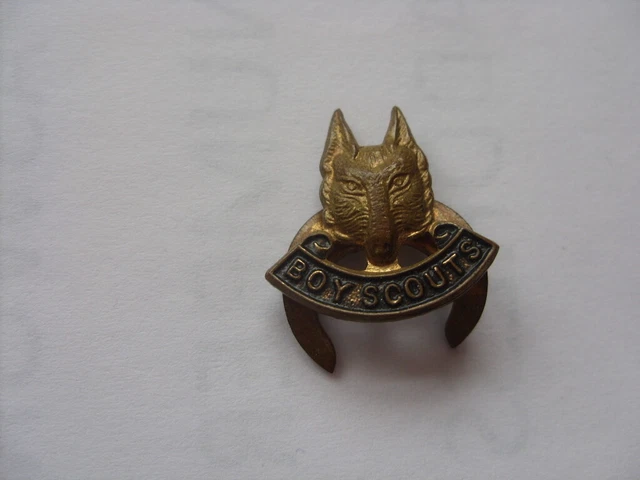 VINTAGE BOY SCOUT Patrol Badge Fox Wolf Head Buttonhole Badge £2.99 - PicClick UK