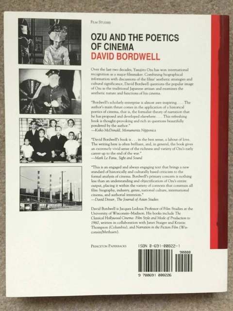OZU AND THE Poetics of Cinema David Bordwell (Paperback, 1994) £109.99 ...