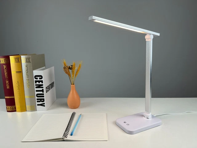 LED DESK LAMP with USB Dimmable Home Office Touch Reading Table Study ...