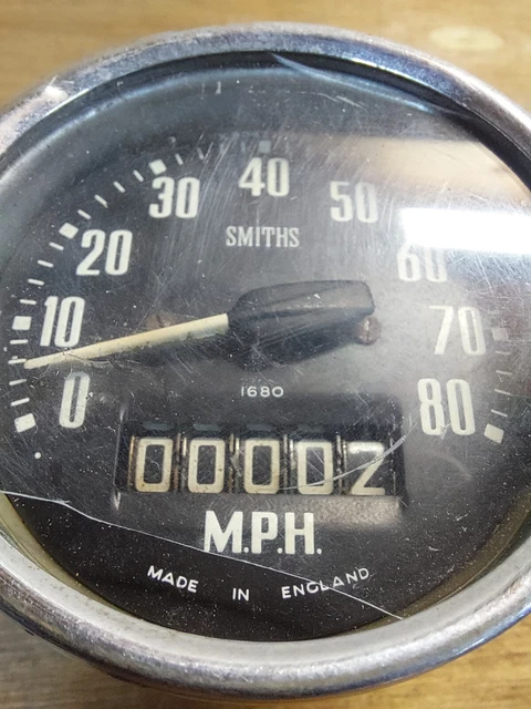 TRIUMPH TIGER CUB 80 mph 2 1/2 Inch Black faced Speedometer £15.00 ...