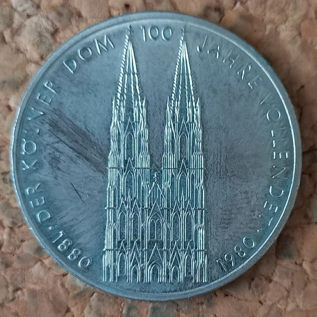 MÜNZE, BRD, 5 Mark, 1980, F, Der Kölner Dom - 100 Jahre vollendet 1880 ...