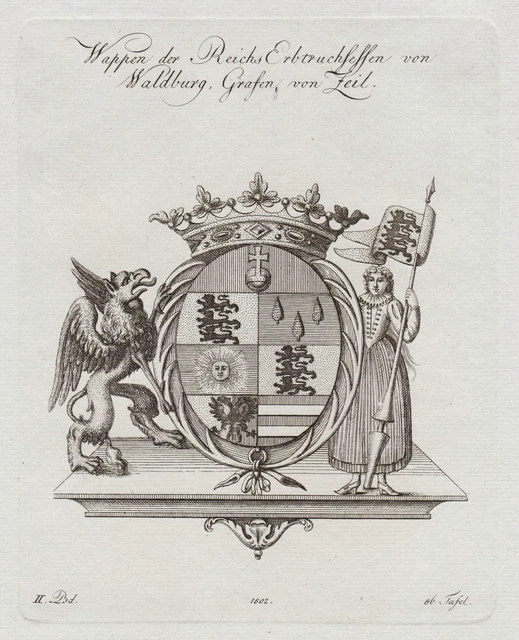 WALDBURG-ZEIL WAPPEN ADEL coat of arms heraldry Heraldik Kupferstich 1802 EUR 20,99 - PicClick DE