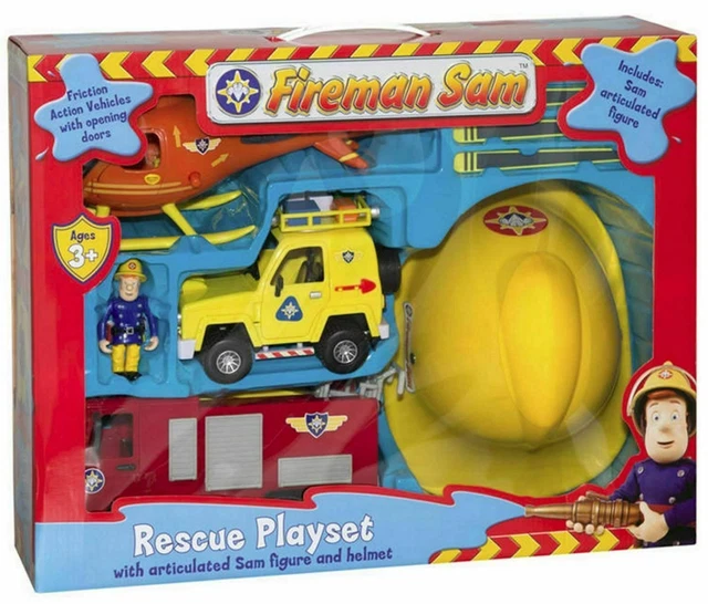FIREMAN SAM VEHICLES Playset Figures Helmet Helicopter Fire Engine ...