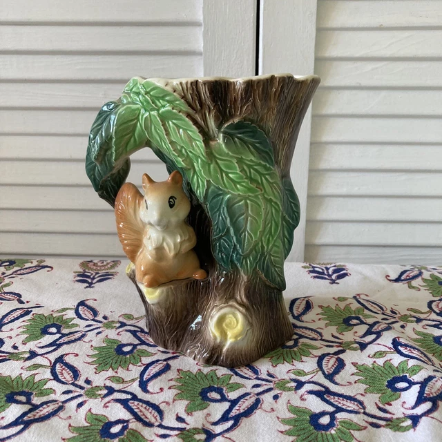 VINTAGE HORNSEA POTTERY Fauna Royal Posey Vase/Trough Log Squirrel Midcentury £14.99 - PicClick UK