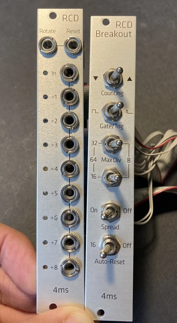 4MS ROTATING CLOCK Divider RCD + Breackout Eurorack Module Grayscale ...