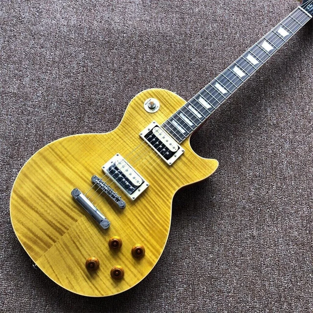 NEW CUSTOM YELLOW Electric Guitar Rosewood Fingerboard Creambinding ...
