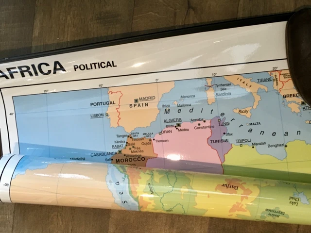 AFRICA LARGE LAMINATED Wall Map Geopacks Double Sided Physical ...
