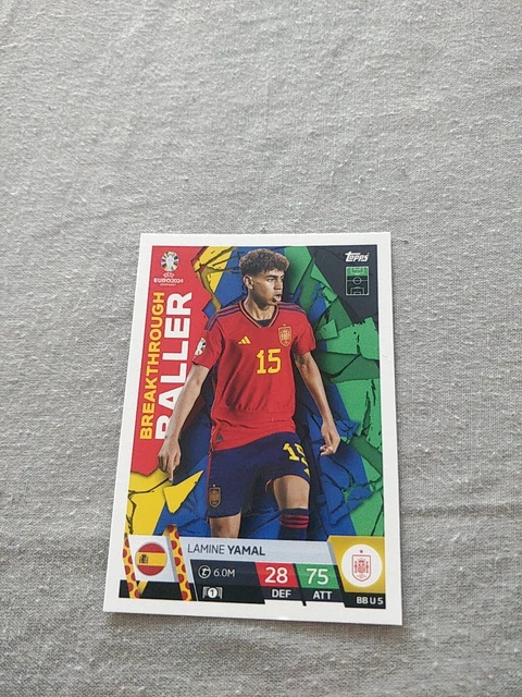 CARTA ROOKIE TOPPS Match Attax 2024 Lamine Yamal Spagna Breakthrough ...