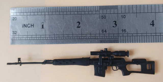 1/12 SCALE GUN Soldier SVD Sniper Rifle Model for 6" Figures Doll Toys ...