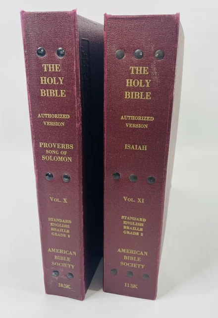 ANTIQUE AMERICAN BIBLE Society Standard English BRAILLE Bibles Vol.10 ...