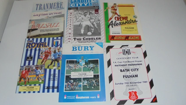 9 FULHAM AWAY Football Programmes From 1989-90,See Description £1.50 ...