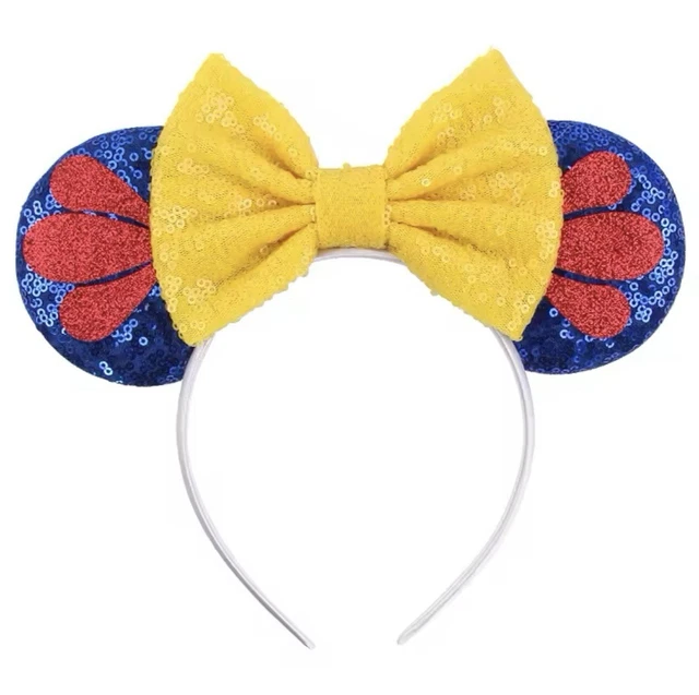 DISNEY INSPIRED SNOW White Sequin Mickey Mouse Ears Headband £6.95 ...