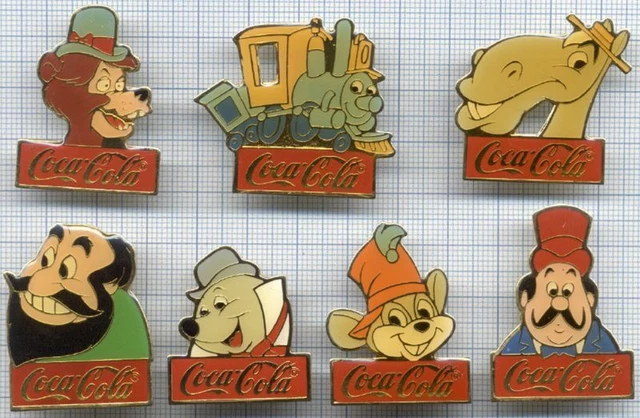 LOT PIN'S SÉRIE Coca-Cola Disney Pinocchio Dumbo Ringmaster train Cyril ...