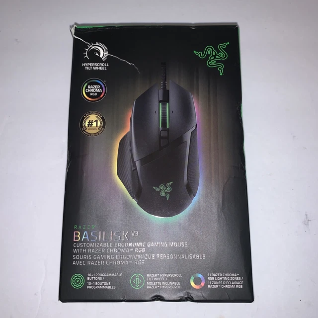RAZER BASILISK V3 Chroma RGB Lighting Ergonomic Gaming Mouse New ...