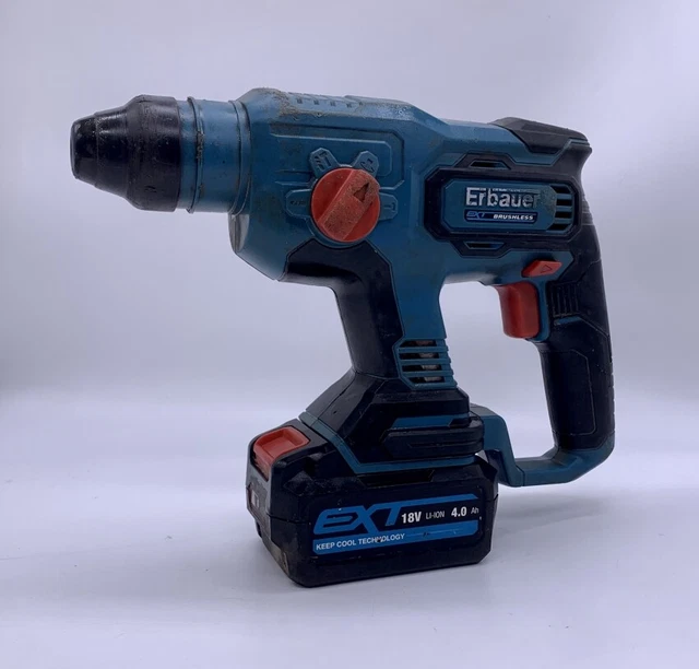 ERBAUER ERH18-LI 18V LI-ION EXT Brushless Cordless SDS Plus Drill with ...