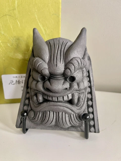 ONIGAWARA SANSHU CLAY Roof Tile Japanese Hannya Oni Tradtional Crafts ...