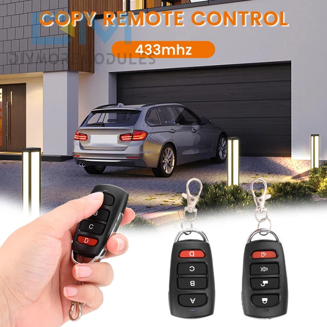 433MHZ REMOTE CONTROL Garage Door Gate Car Cloning Wireless Key Fob ...