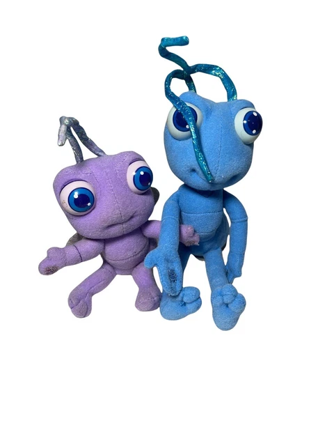 DISNEY PIXAR A Bug's life Flik & Princess Dot 8” 9” Plush Ants vintage ...