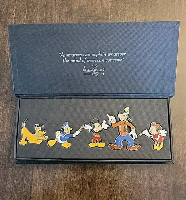 WALT DISNEY ANIMATION Mickey Mouse Fab Five Pin Set w/ Case California ...