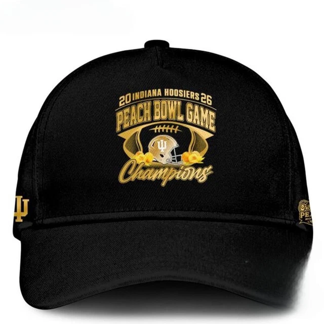 HOOSIERS 2026 Peach Bowl Champions Gold Black Cap £26.81 - PicClick UK