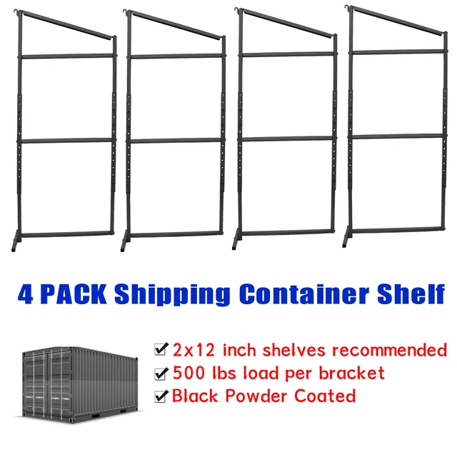 4PACK SHIPPING CONTAINER Shelf Shipping Container Rack Steel Hanging ...