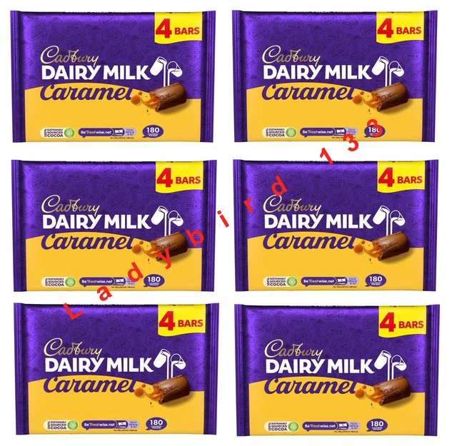 CADBURY DAIRY MILK Caramel Chocolate Bar Multipack 148g x6 24 Bars in ...