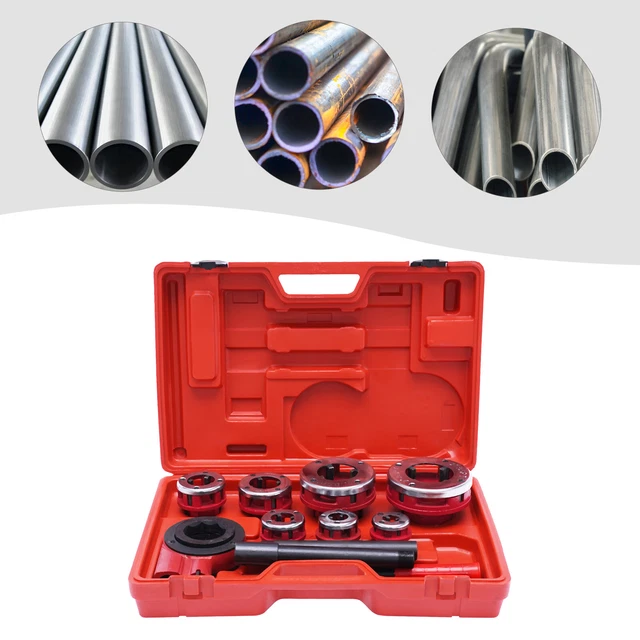 PIPE THREADER KIT w/ Hand Ratchet + 3/8",1/2",3/4",1",1-1/4",1-1/2",2 ...
