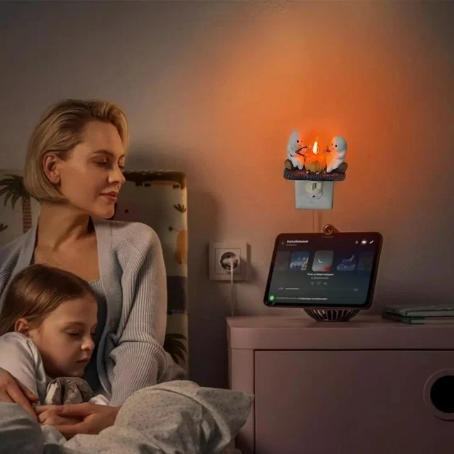 PLUG INTO WALL Ghost Campfire Flickering Nightlight Ghost Bonfire Night ...