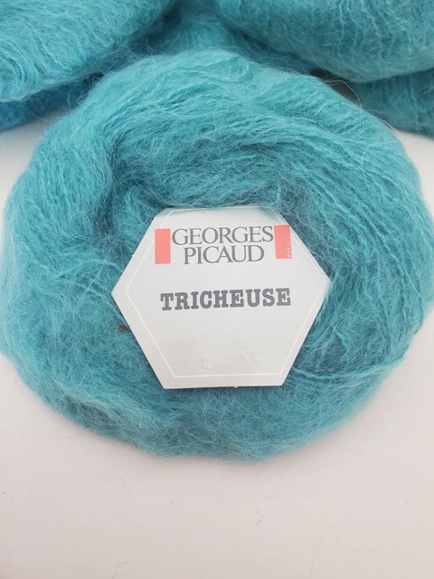 RARE VINTAGE GEORGES Picaud Tricheuse 40g Laine 53% Enfant Mohair lot ...