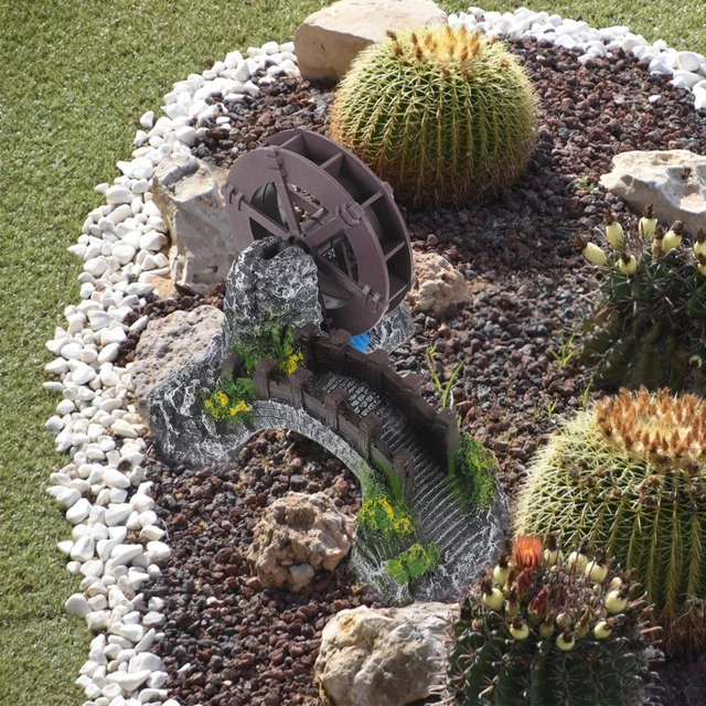 WATER WHEEL ARCH Bridge Miniature Vintage Bridge Statue Landscaping ...