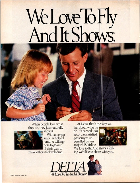 DELTA AIR LINES We love to Fly Original Vintage Print Ad $13.16 ...